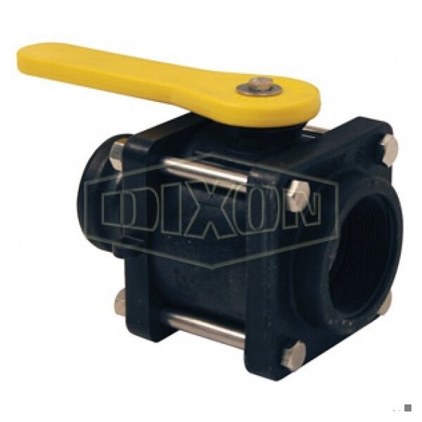 Dixon Compact Bolted Ball Valve, 2 in Nominal, Polypropylene Body, Full Port, FKM/PTFE Softgoods ...